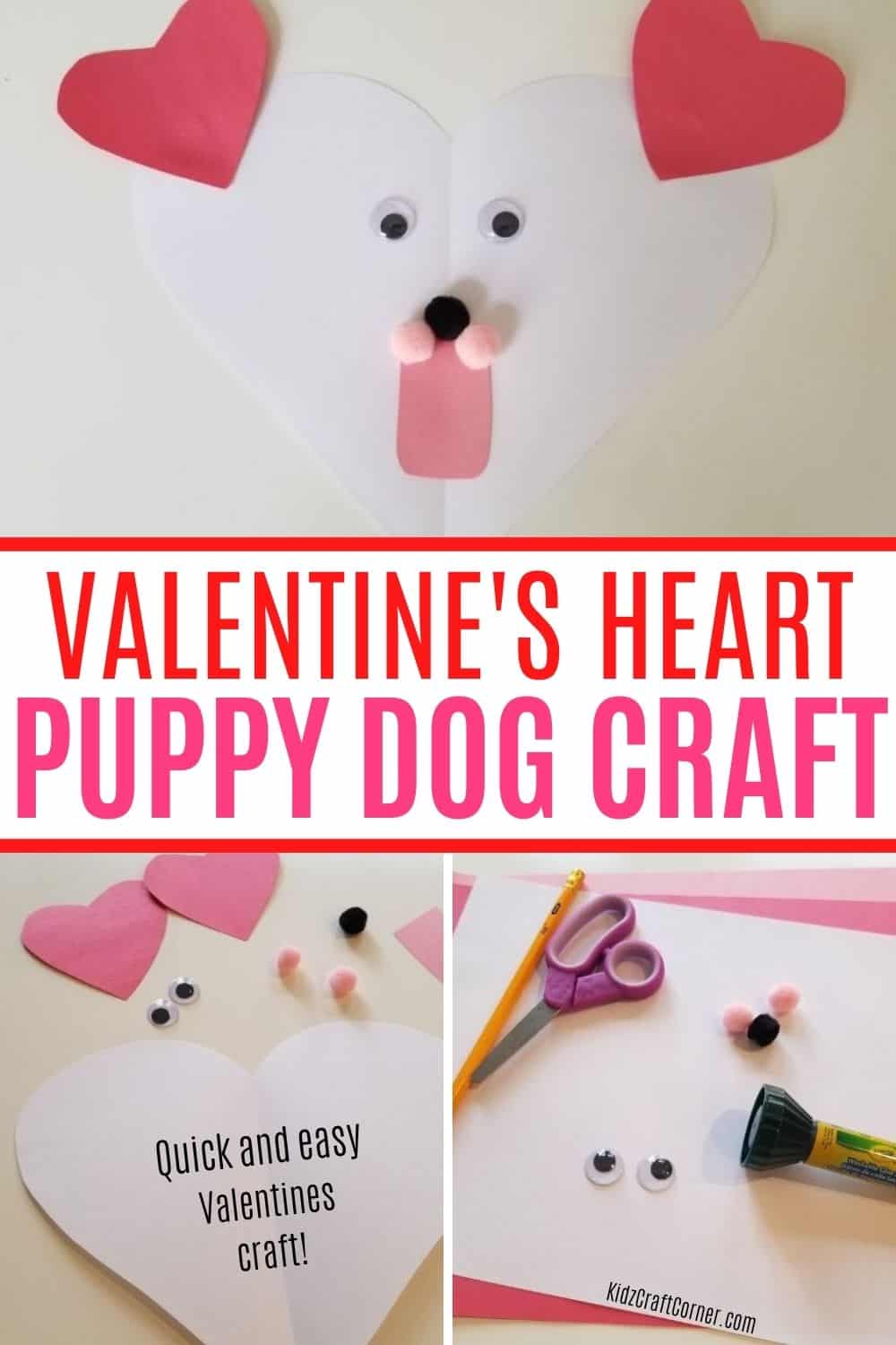 Fun Valentine Puppy Heart Craft For Preschoolers - Kidz Craft Corner