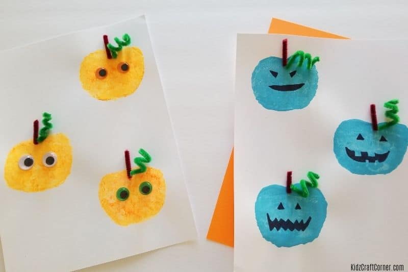 How To Make Pumpkin Stamp Art With Apples - Kidz Craft Corner