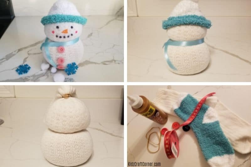 How to Make An Easy No-Sew Sock Snowman - Kidz Craft Corner