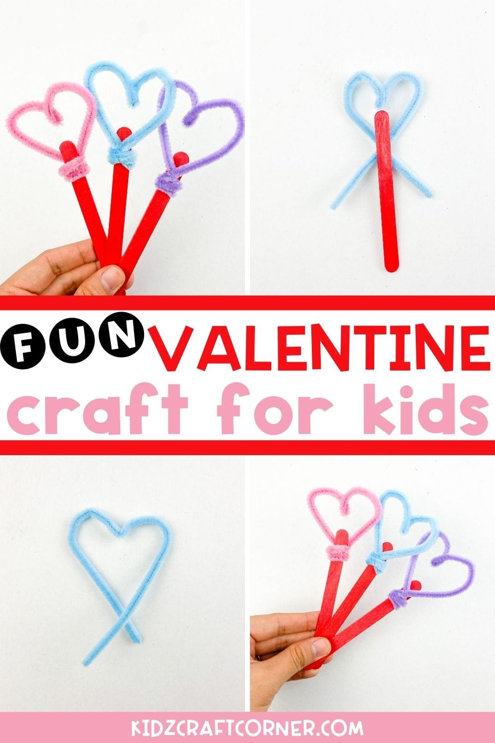 Popsicle Stick Valentine Heart Craft for Kids - Kidz Craft Corner
