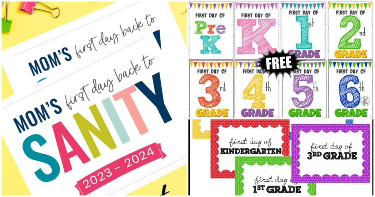 15 Free First Day of School Printables - Kidz Craft Corner