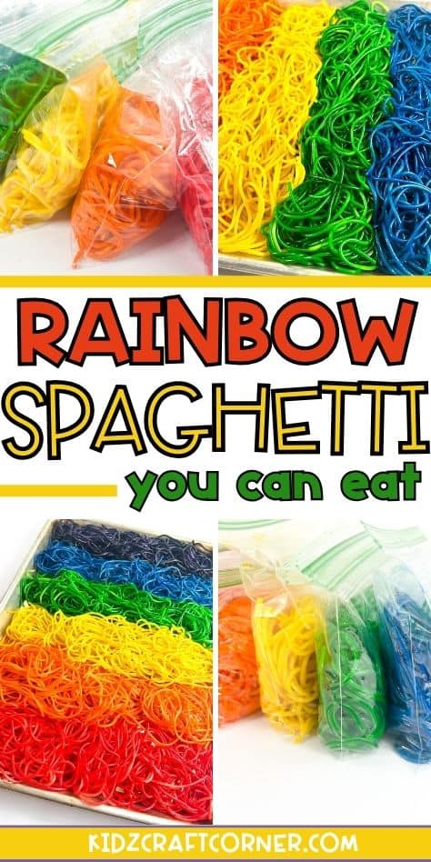 How to Make Rainbow Spaghetti for Sensory Play - Kidz Craft Corner