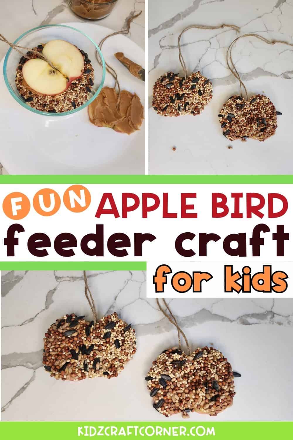 DIY Apple Bird Feeder for Kids - Kidz Craft Corner