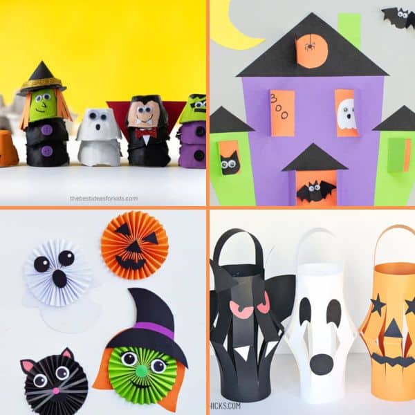 25 Easy Halloween Paper Crafts Kids Will Love - Kidz Craft Corner