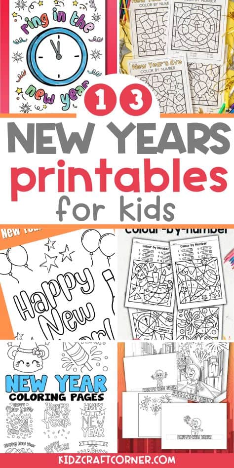13 Printable New Years Coloring Pages for Kids