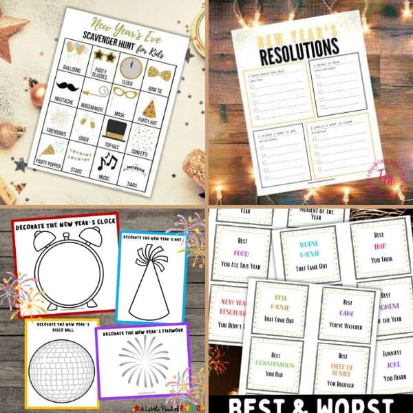 15 Printable New Years Eve Activities for Kids