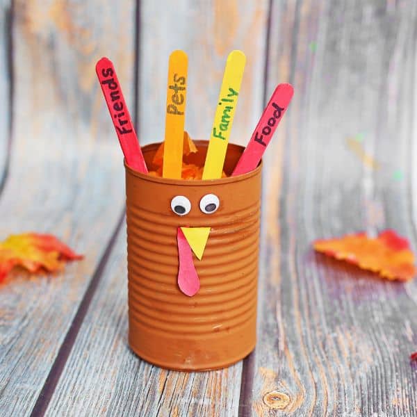 Recycled Tin Can Turkey Craft for Kids - Kidz Craft Corner